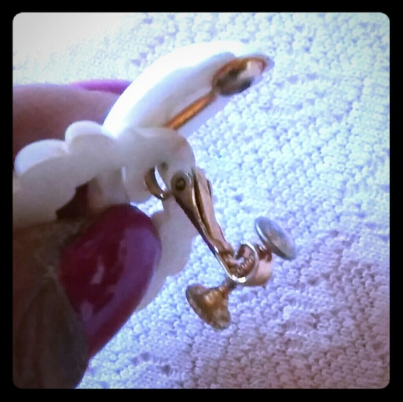 Napier | Jewelry | Vintage Napier White Plastic Door Knocker Earrings ...